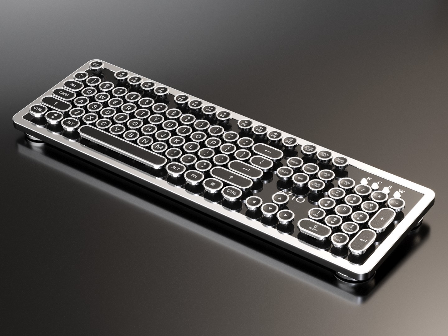 Vintage typewriter computer keyboard model - TurboSquid 1241989