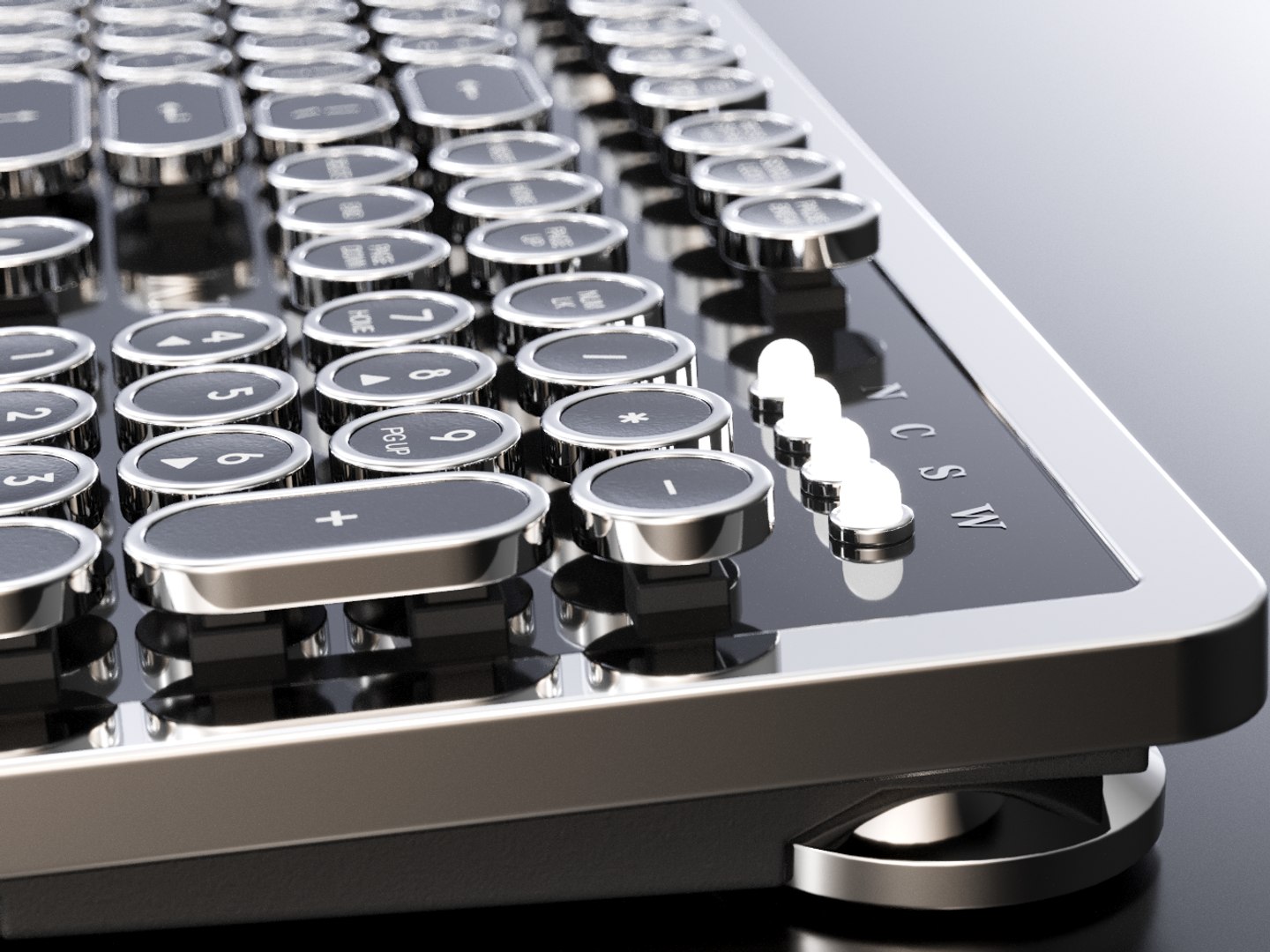 Vintage typewriter computer keyboard model - TurboSquid 1241989