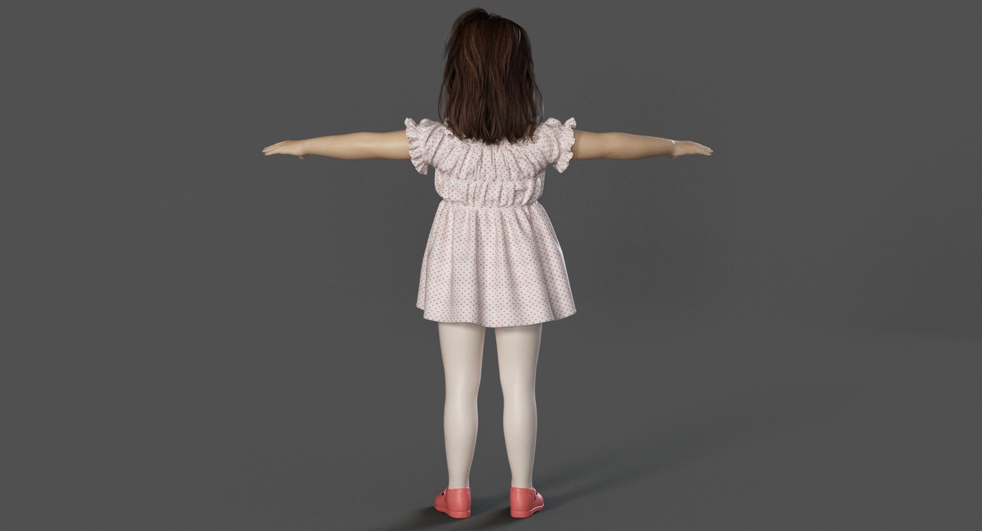 3D Short Little Girl Summer Dress - TurboSquid 2077076