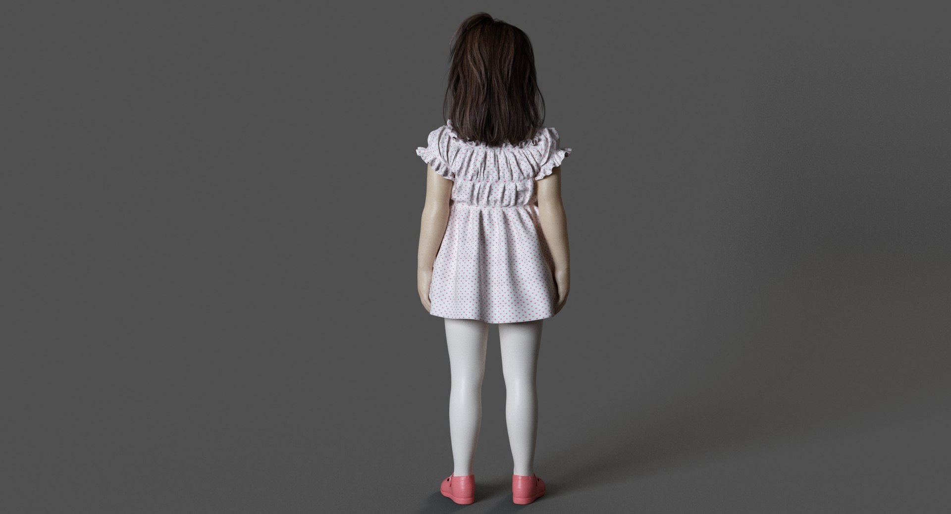 3D Short Little Girl Summer Dress - TurboSquid 2077076