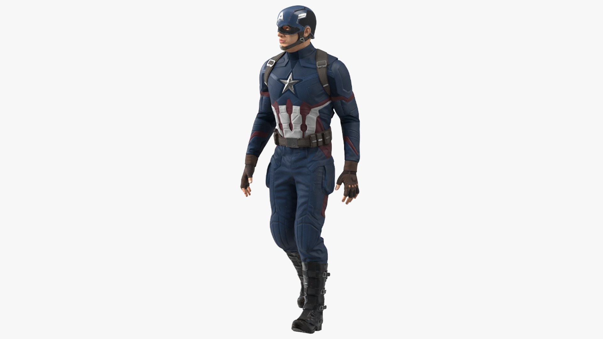 Character Captain America in Shabby Suit Rigged for Cinema 4D 3D ...