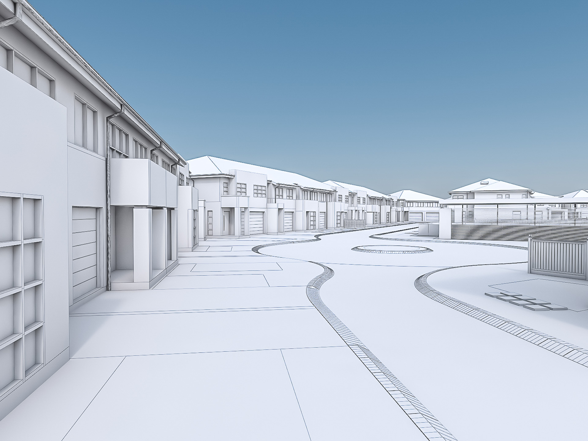 3D model Neighborhood Houses 02 - TurboSquid 1751346