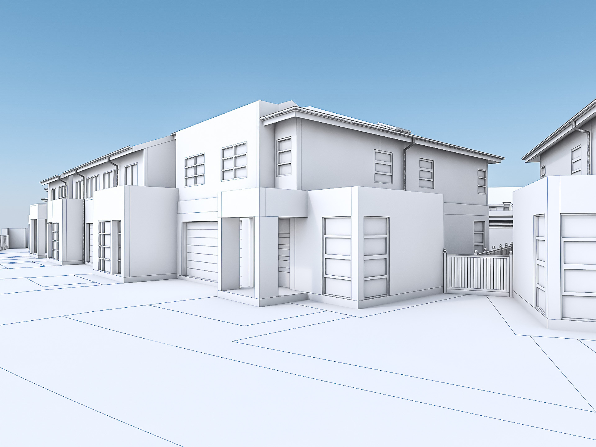 3D model Neighborhood Houses 02 - TurboSquid 1751346