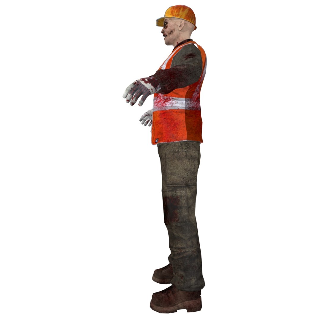 3d Worker Zombie Model