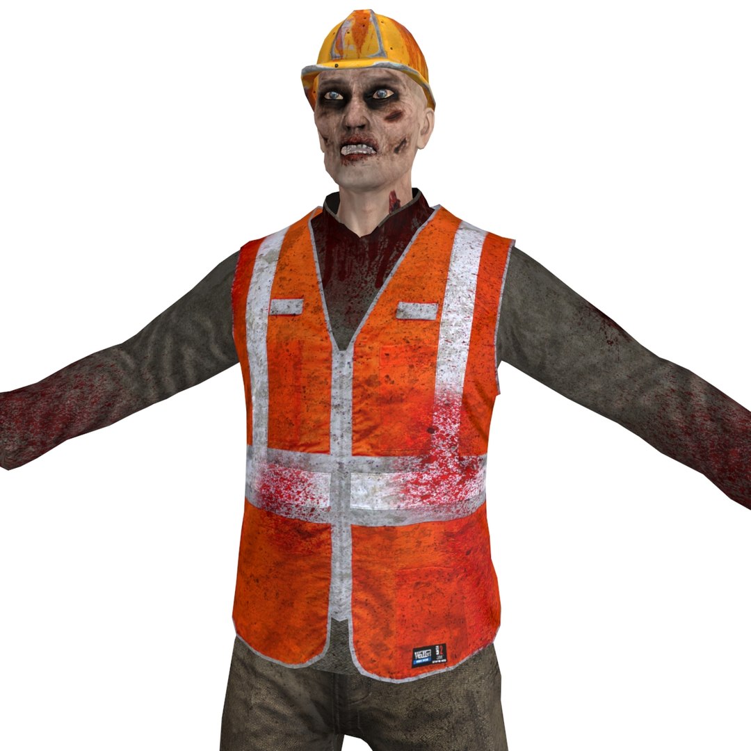3d Worker Zombie Model