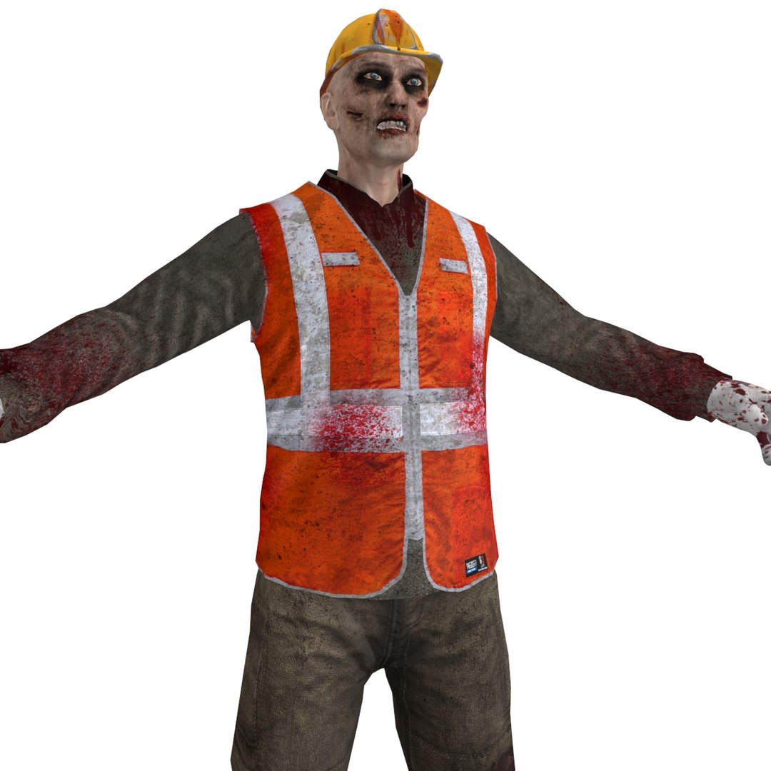 3d Worker Zombie Model