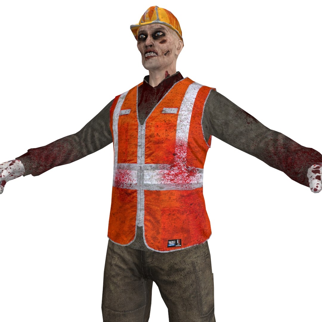 3d Worker Zombie Model