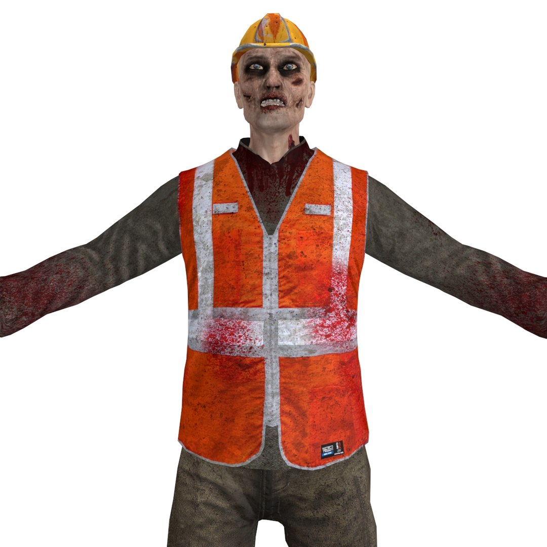 3d Worker Zombie Model