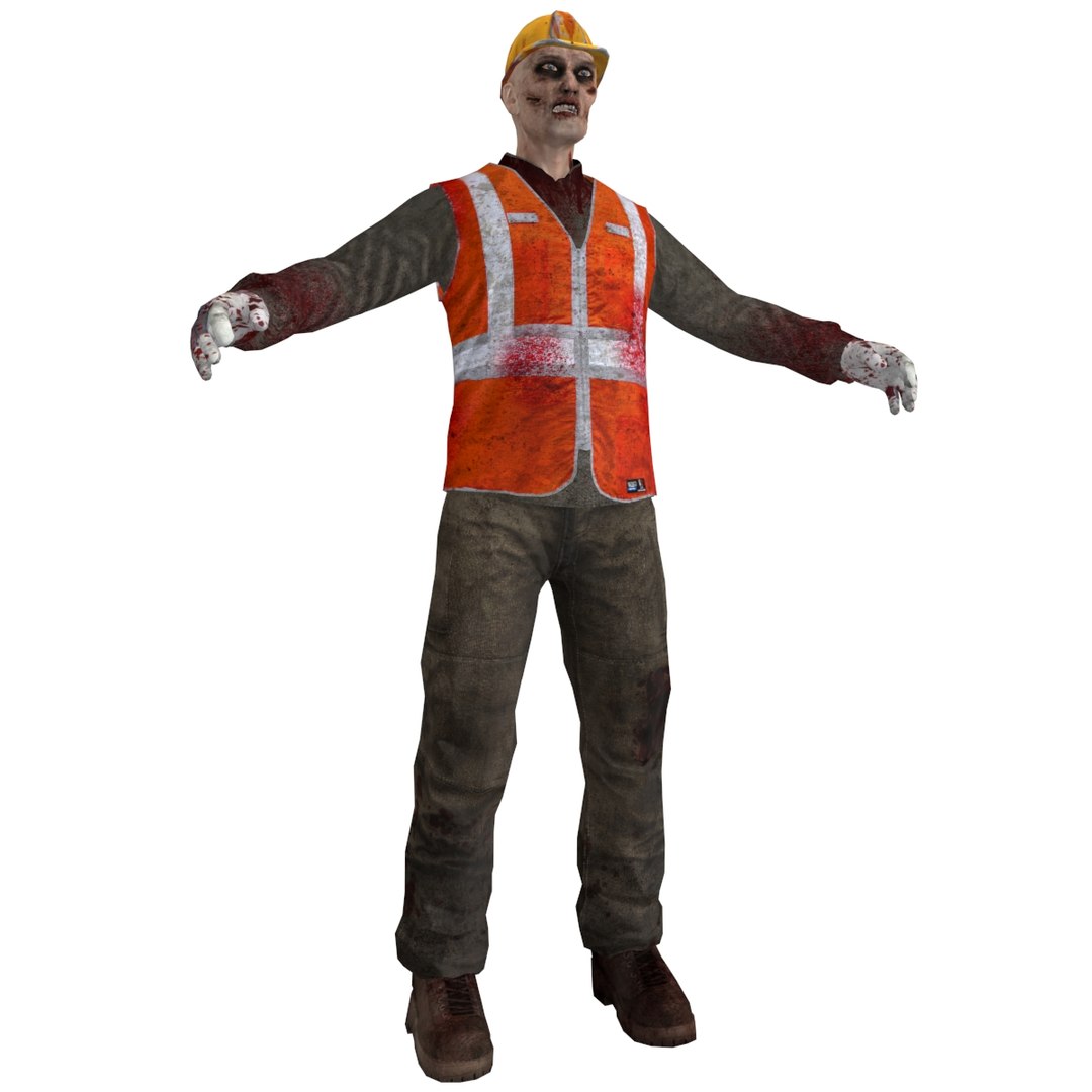 3d Worker Zombie Model