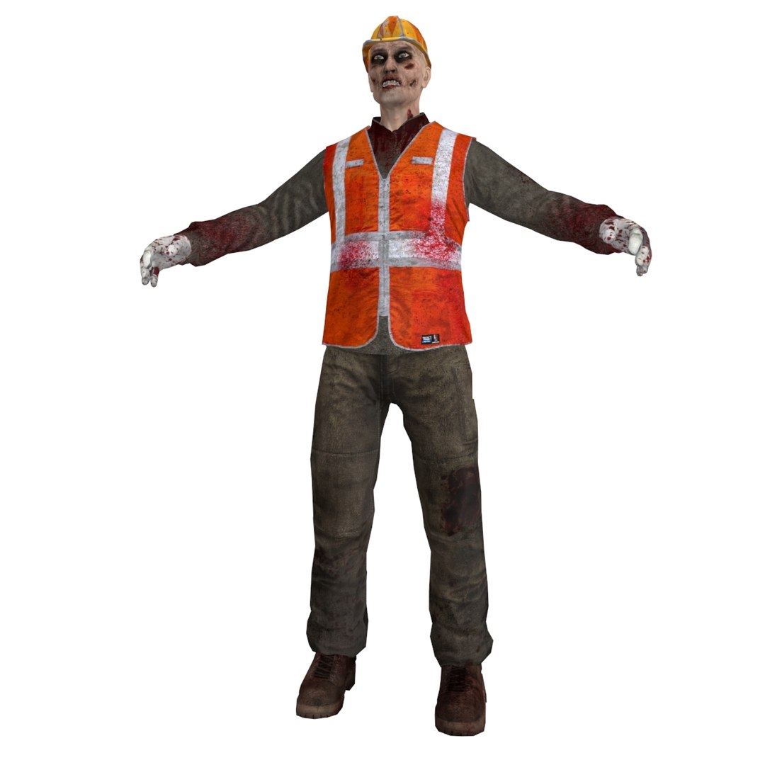3d Worker Zombie Model