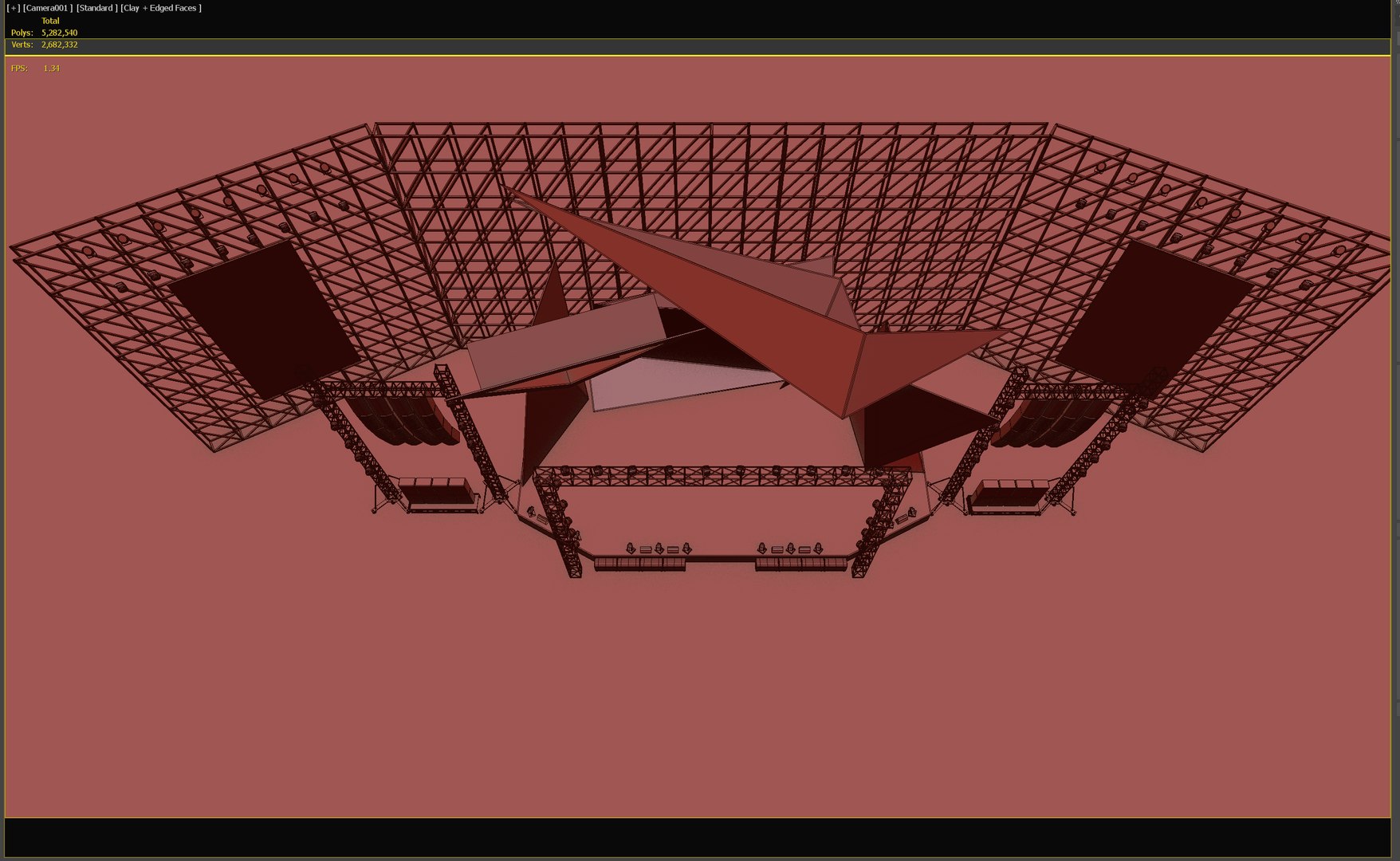 Virtual Stage Truss Meeting Hall Wedding Show Concert V34 3D Model ...