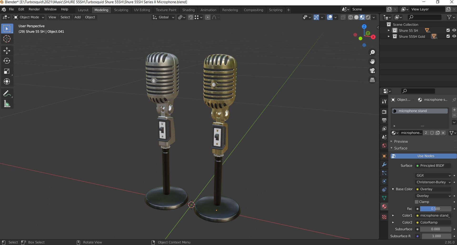 3D Shure 55SH Series II Microphone model - TurboSquid 1772410
