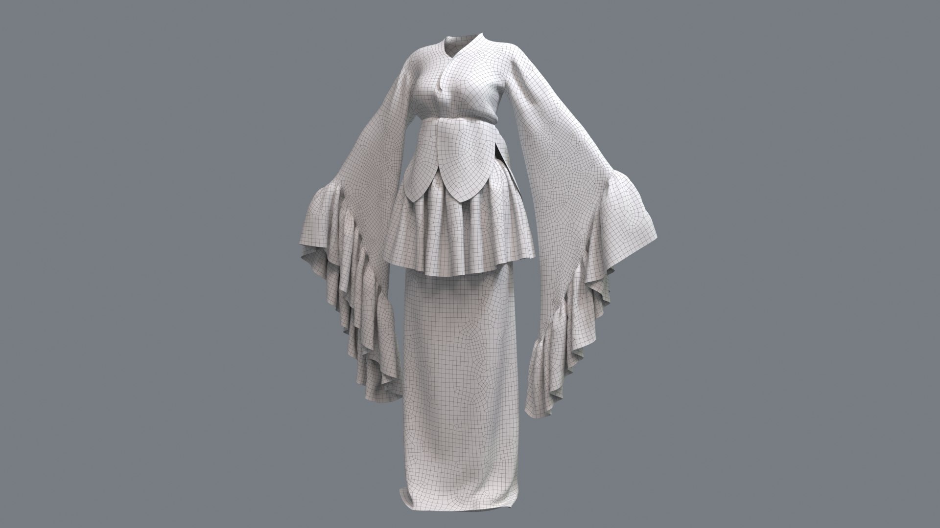 3D Female Kimono Robe 001 - TurboSquid 1543224