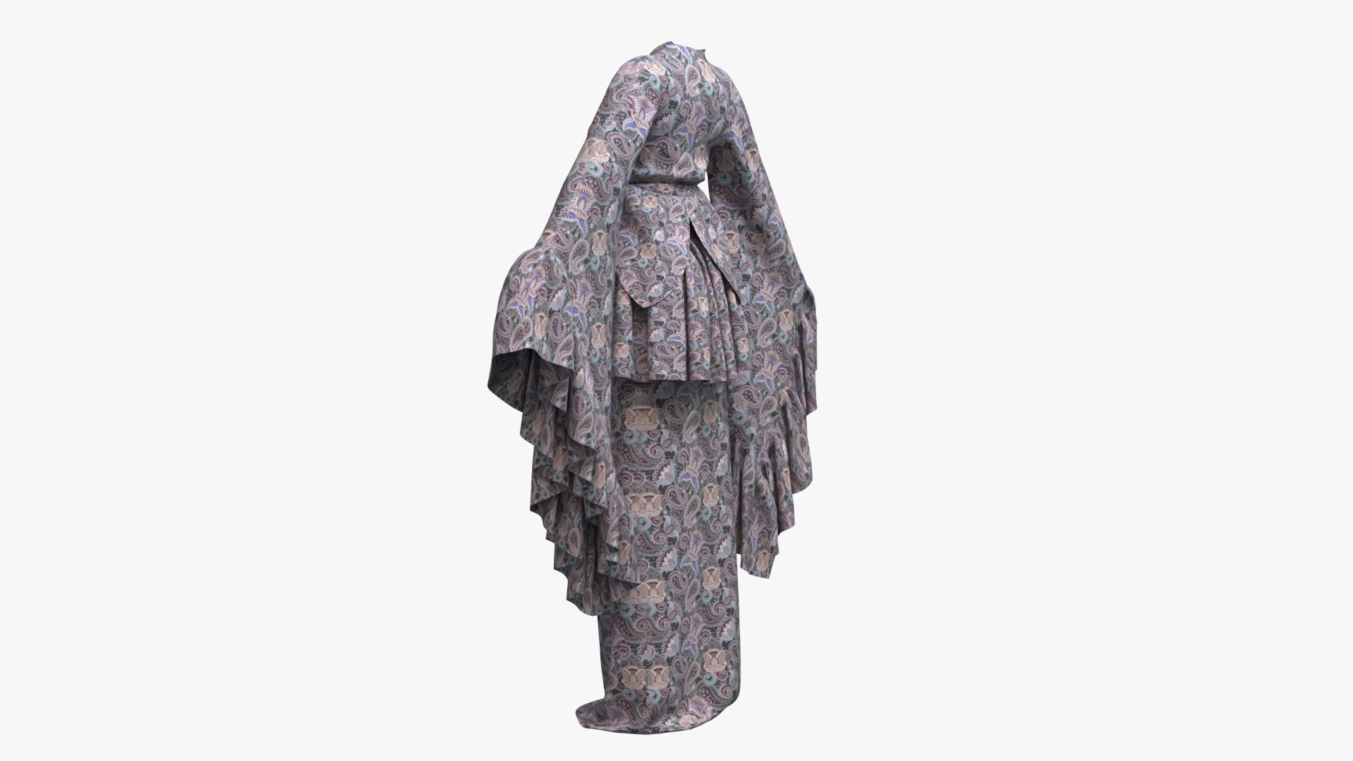 3D Female Kimono Robe 001 - TurboSquid 1543224