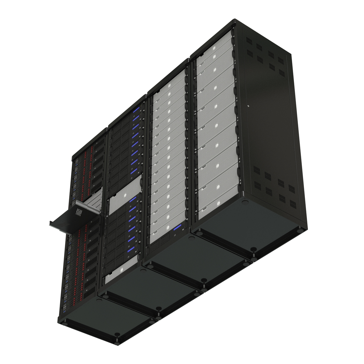 3d model generic server racks set