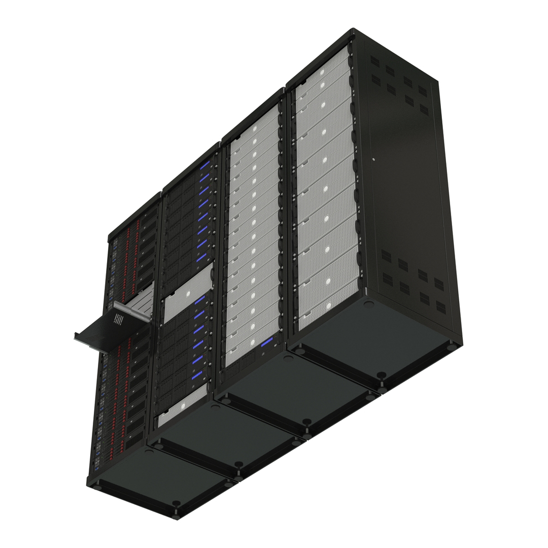 3d model generic server racks set