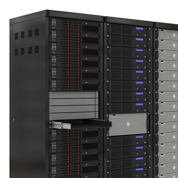 3d model generic server racks set