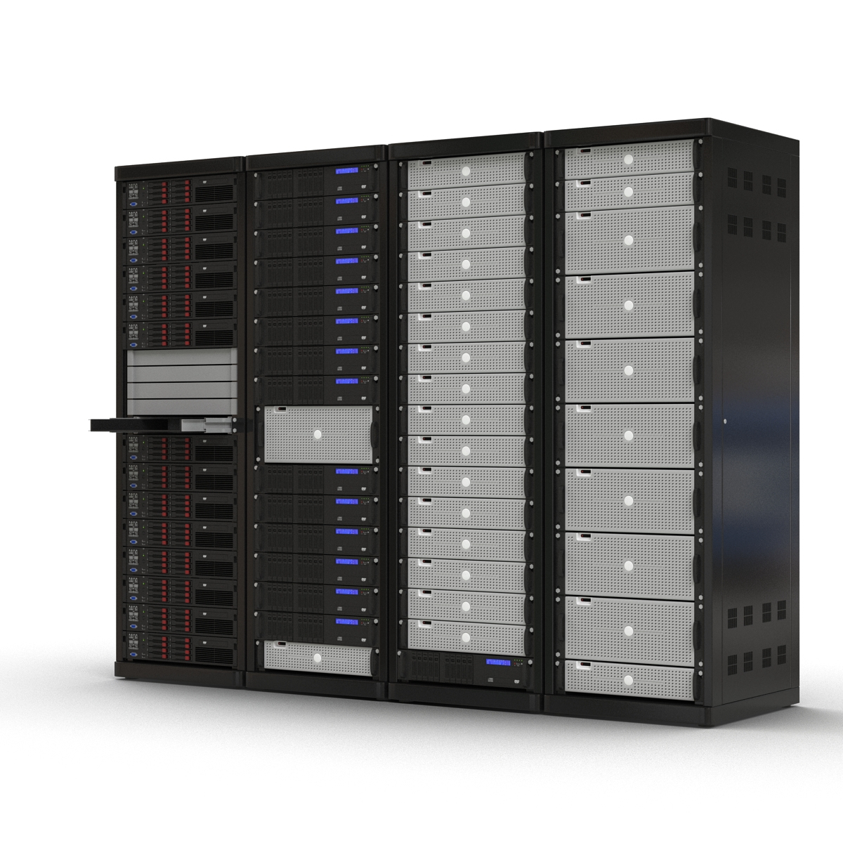 3d model generic server racks set