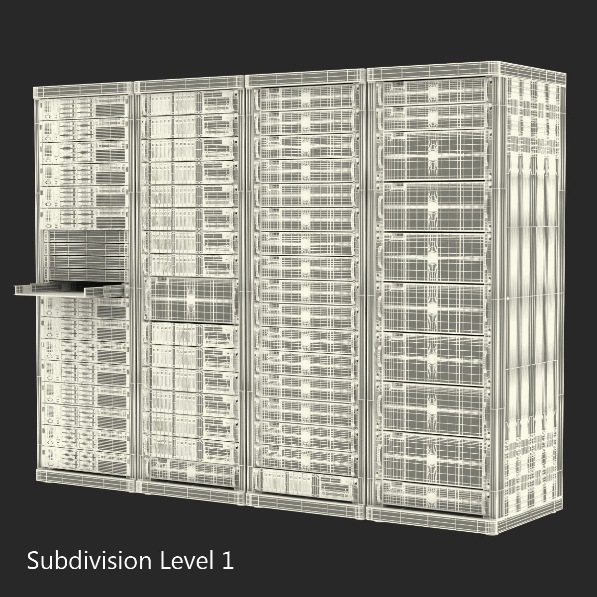 3d model generic server racks set