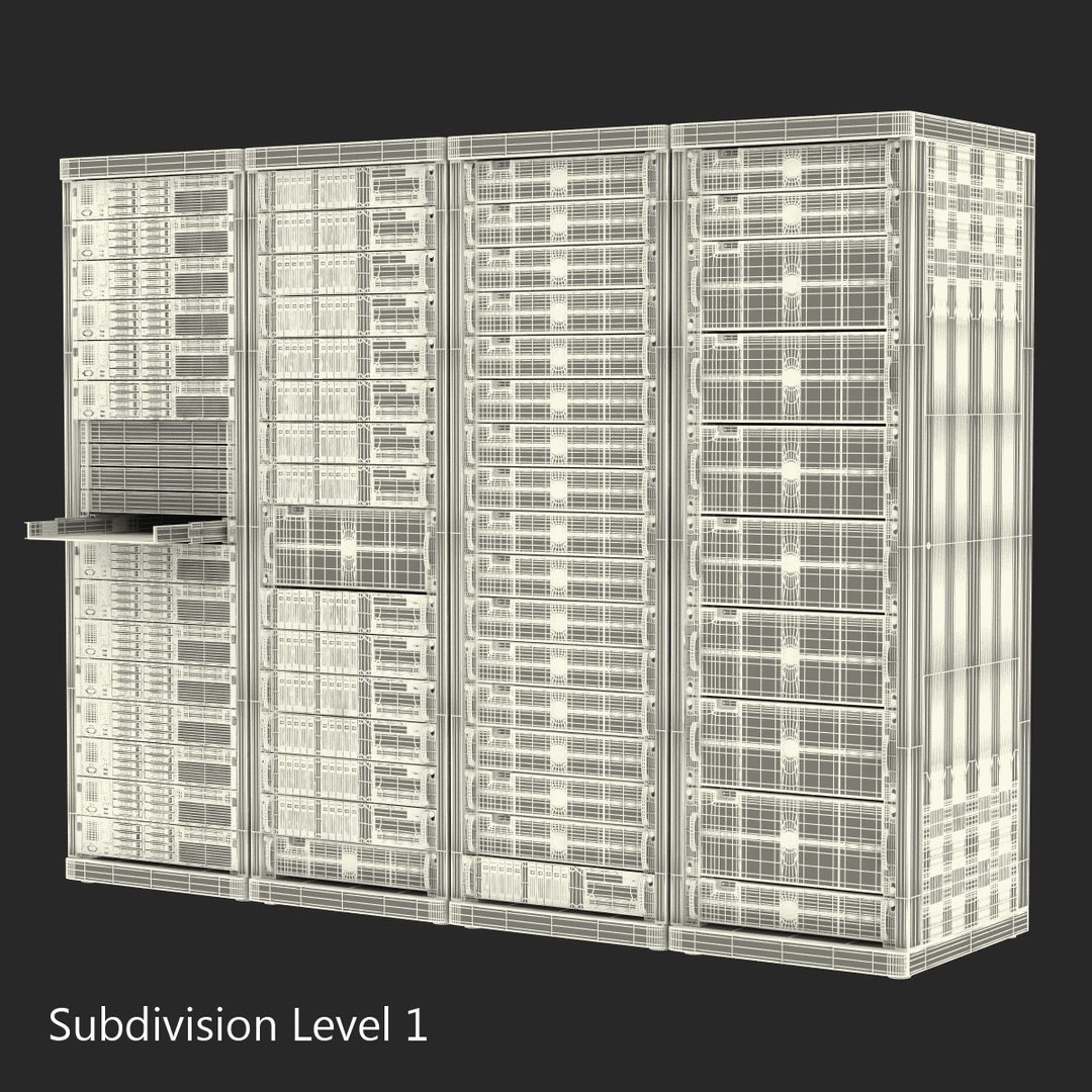 3d model generic server racks set