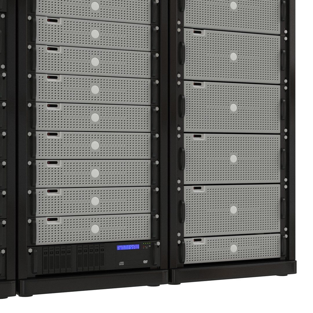3d model generic server racks set