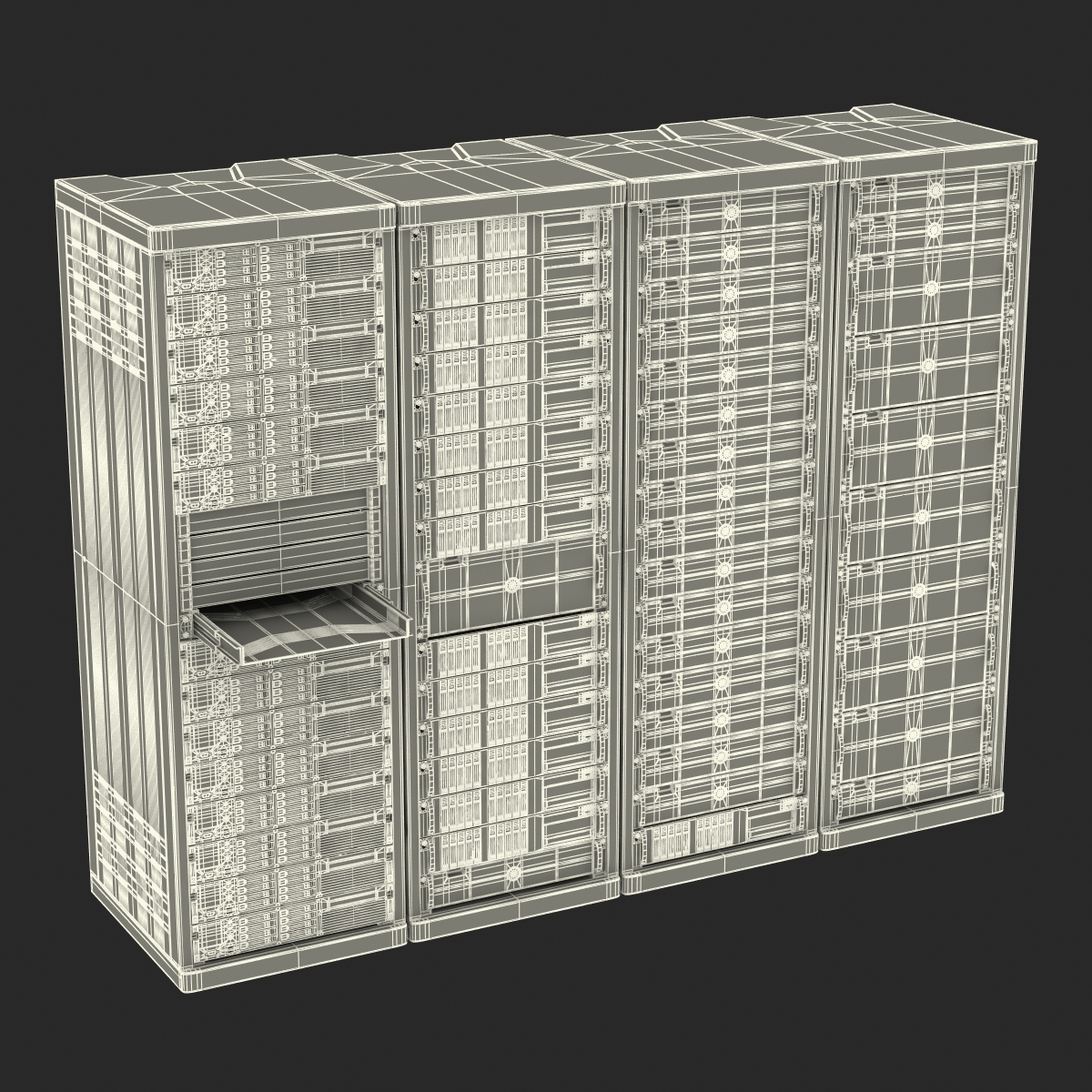 3d model generic server racks set