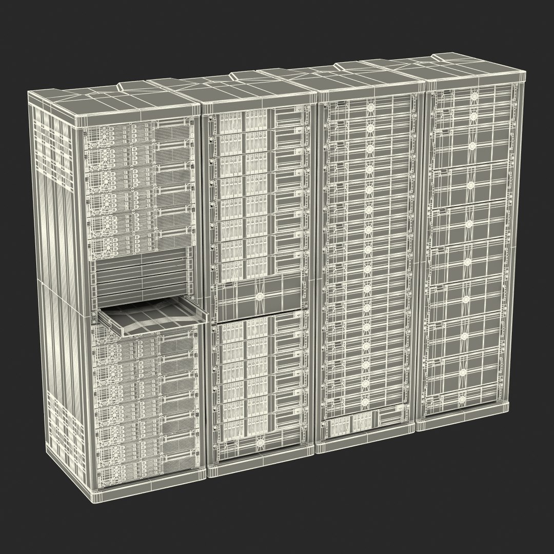 3d Model Generic Server Racks Set