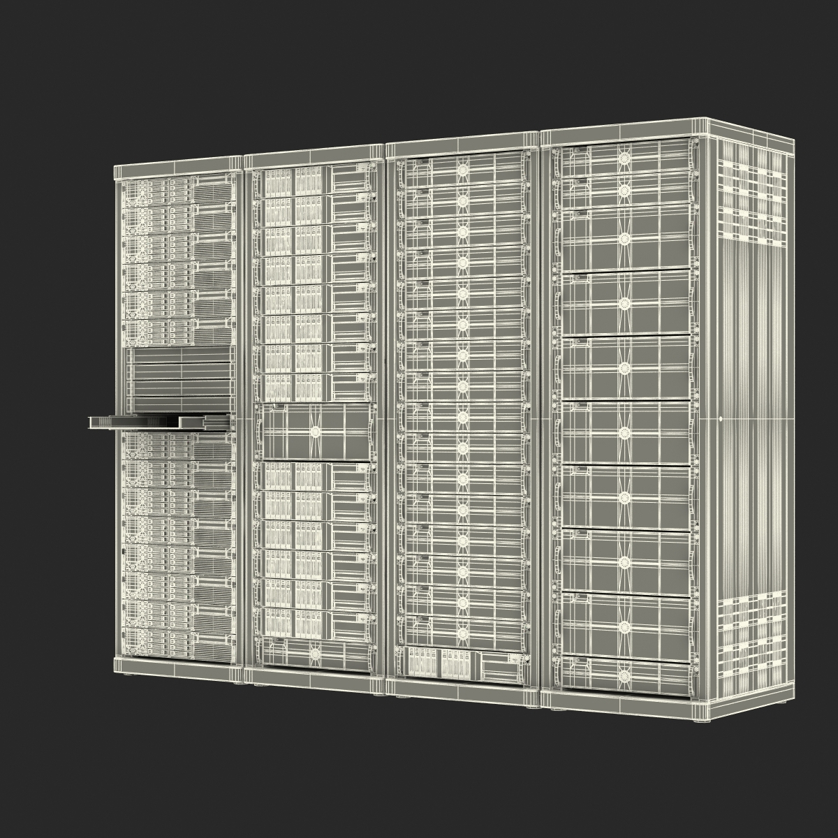 3d model generic server racks set