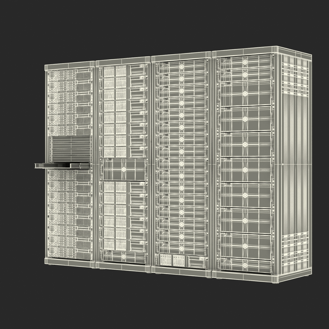 3d model generic server racks set