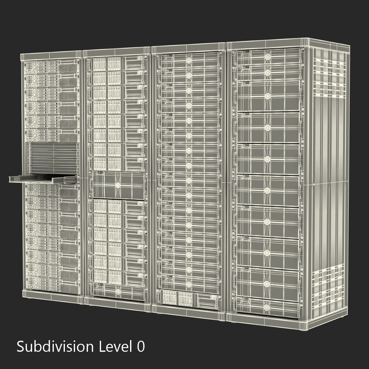 3d model generic server racks set