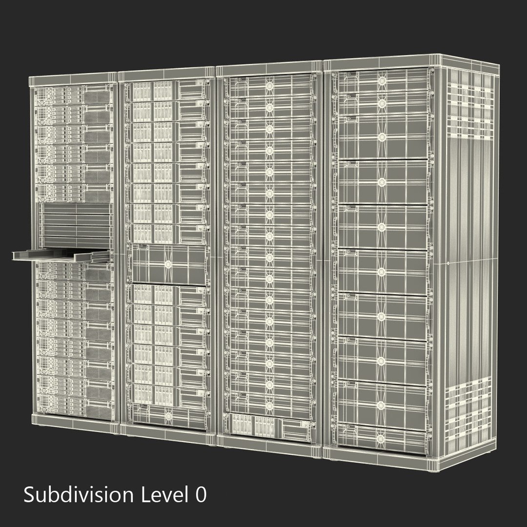 3d model generic server racks set