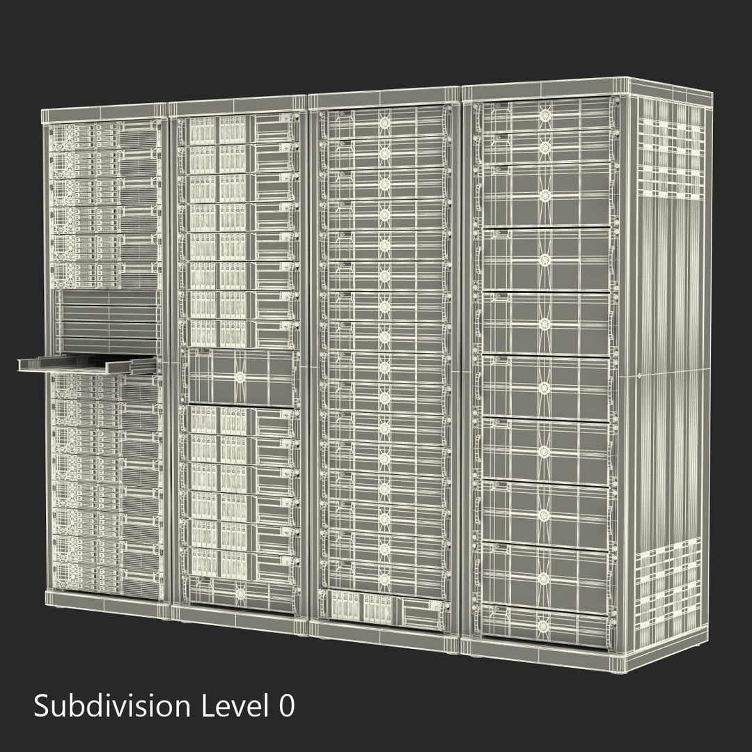 3d model generic server racks set