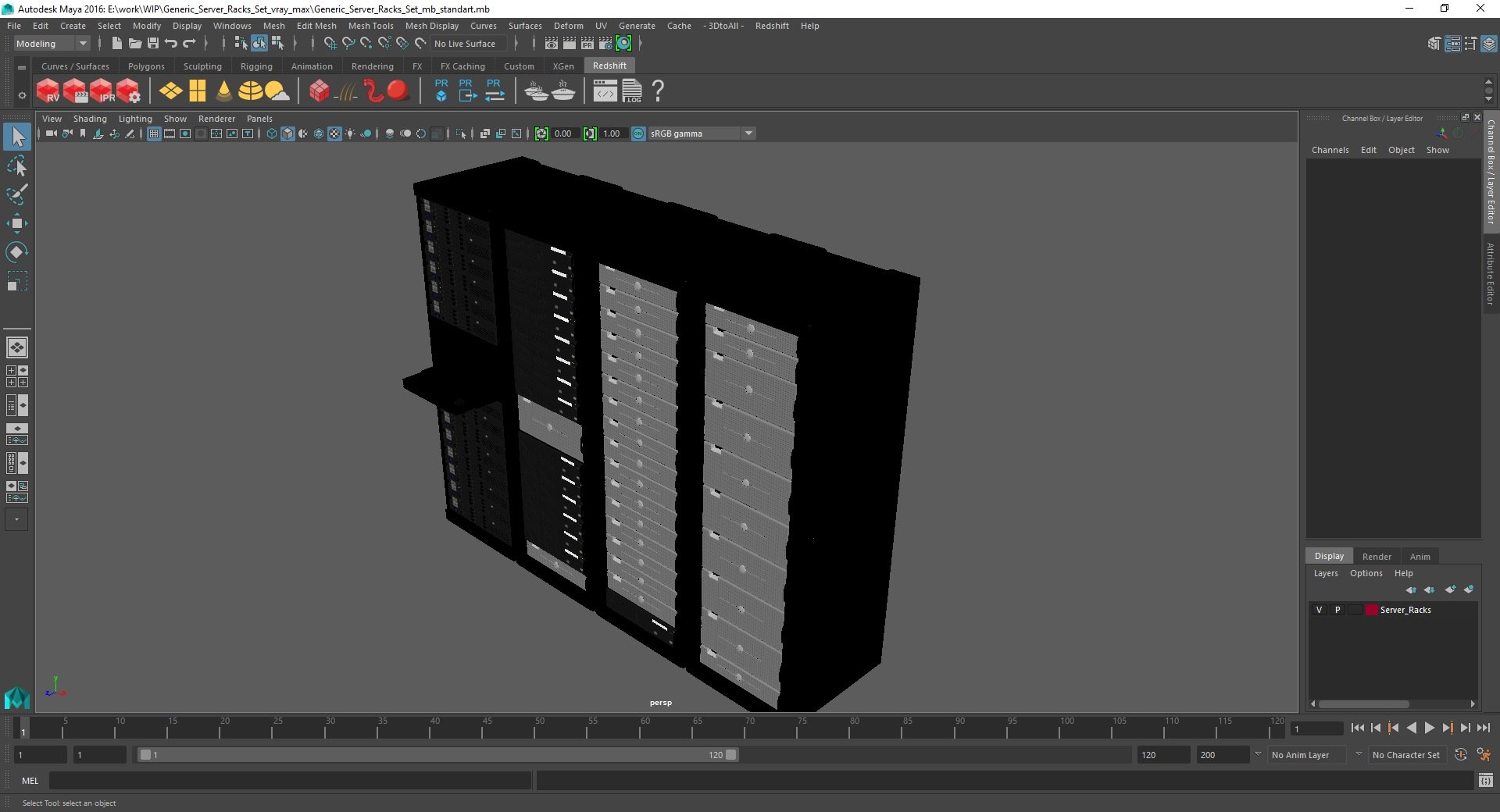 3d Model Generic Server Racks Set