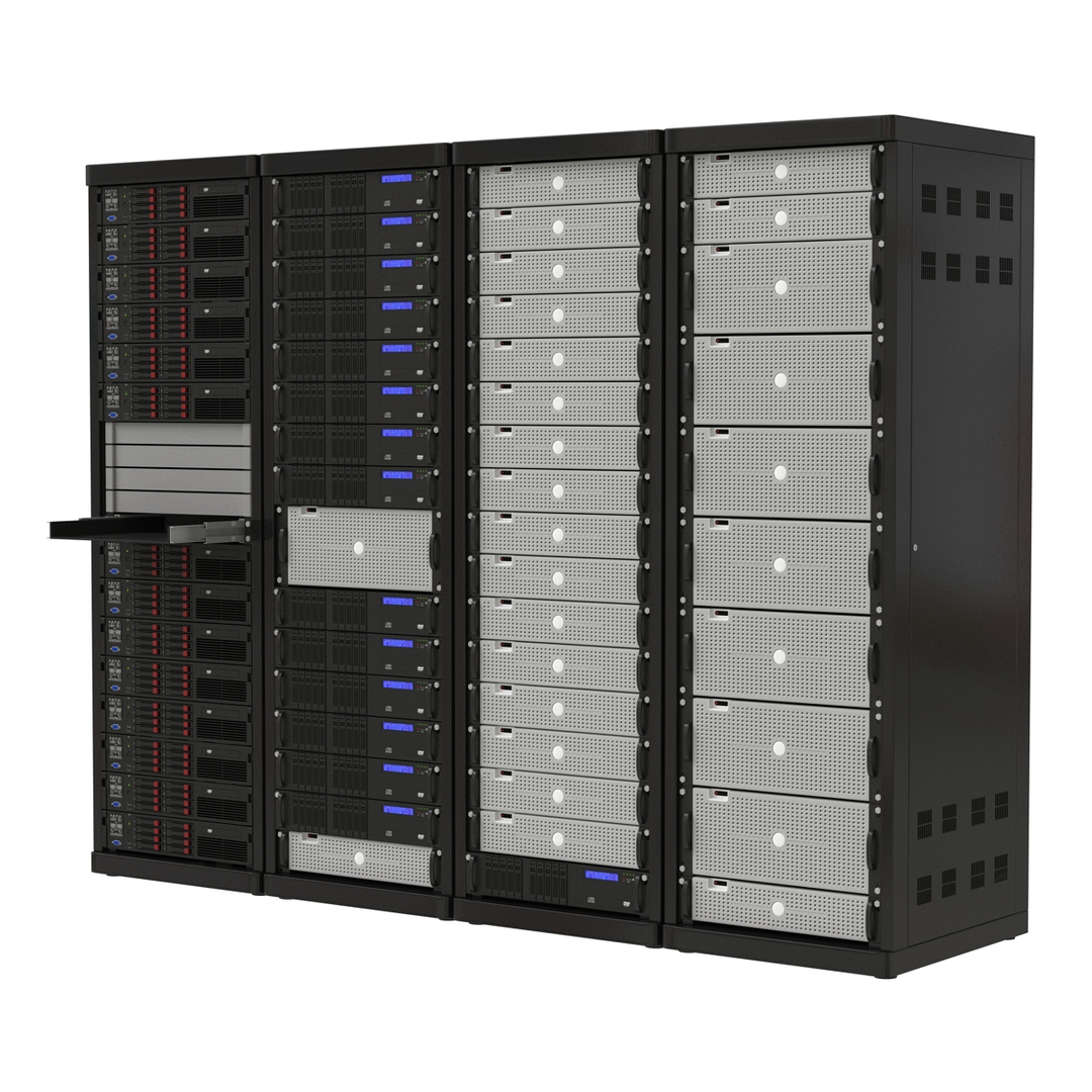 3d model generic server racks set