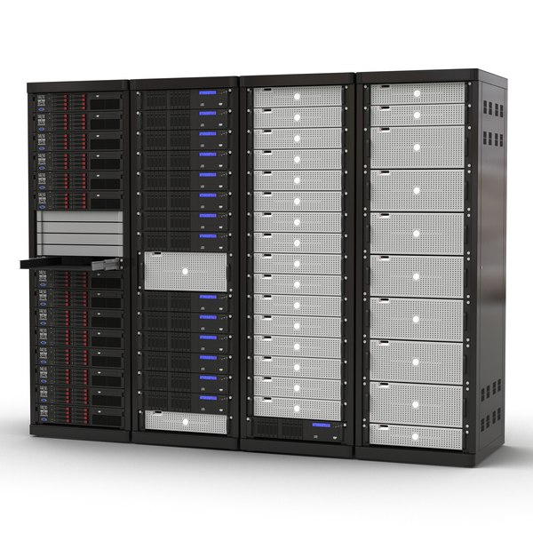 3d model generic server racks set