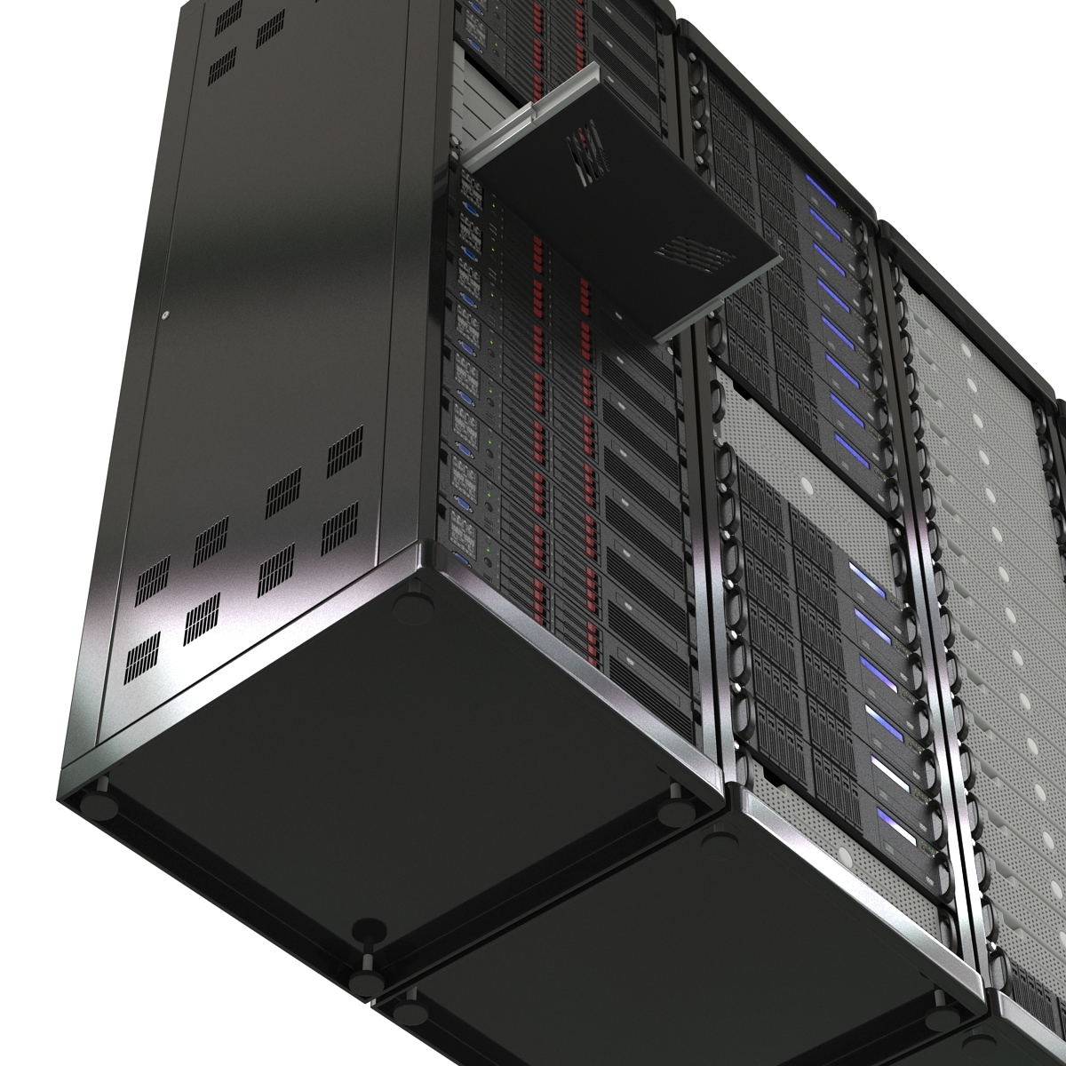 3d model generic server racks set