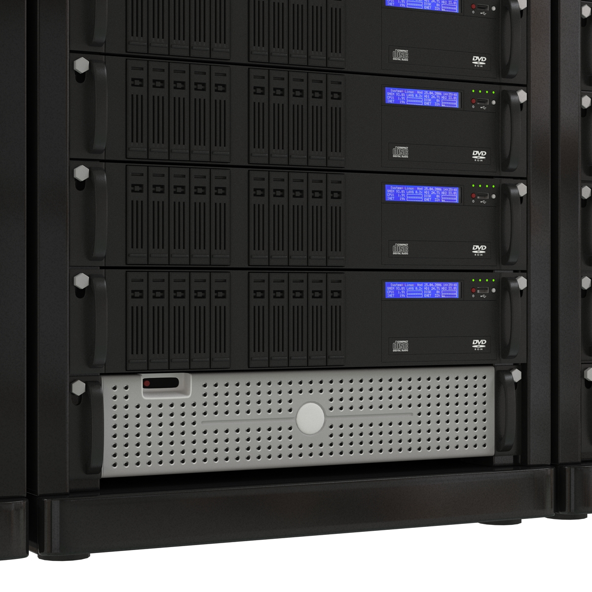 3d model generic server racks set