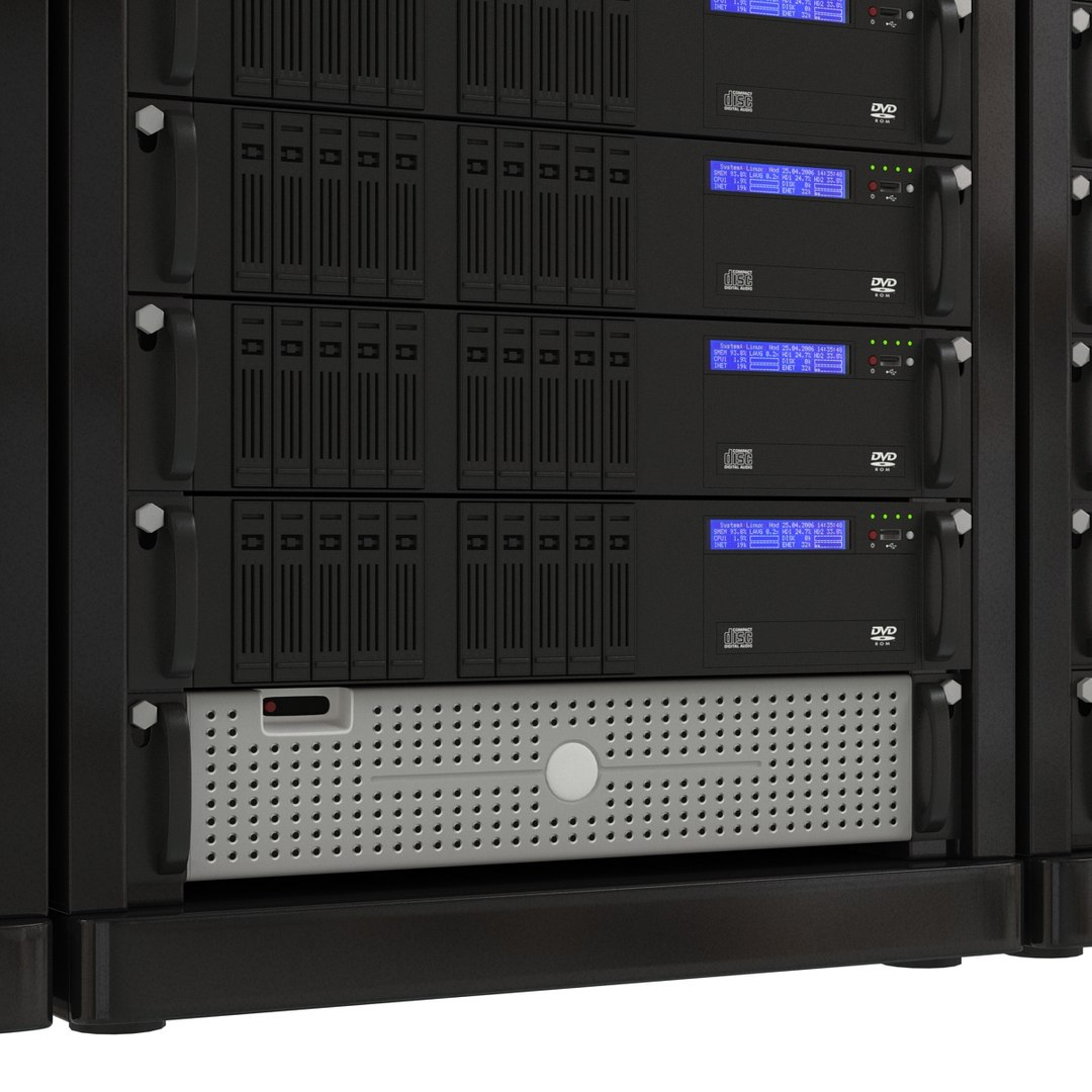 3d model generic server racks set
