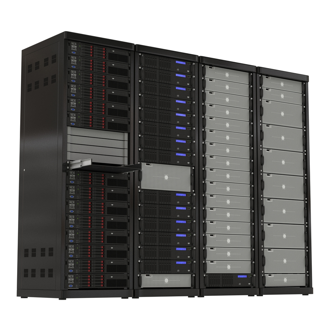 3d model generic server racks set