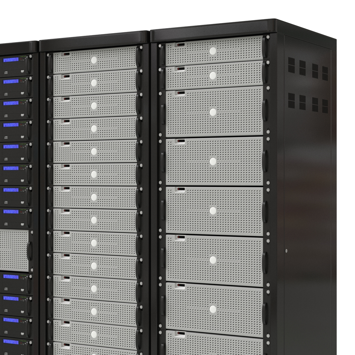 3d model generic server racks set