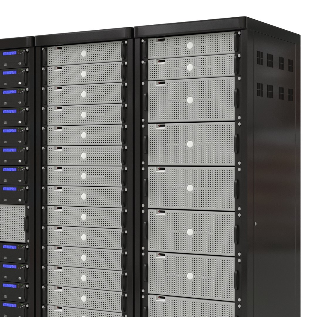 3d model generic server racks set