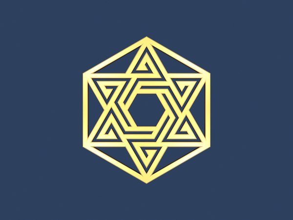 3D star david hexagon model - TurboSquid 1417375