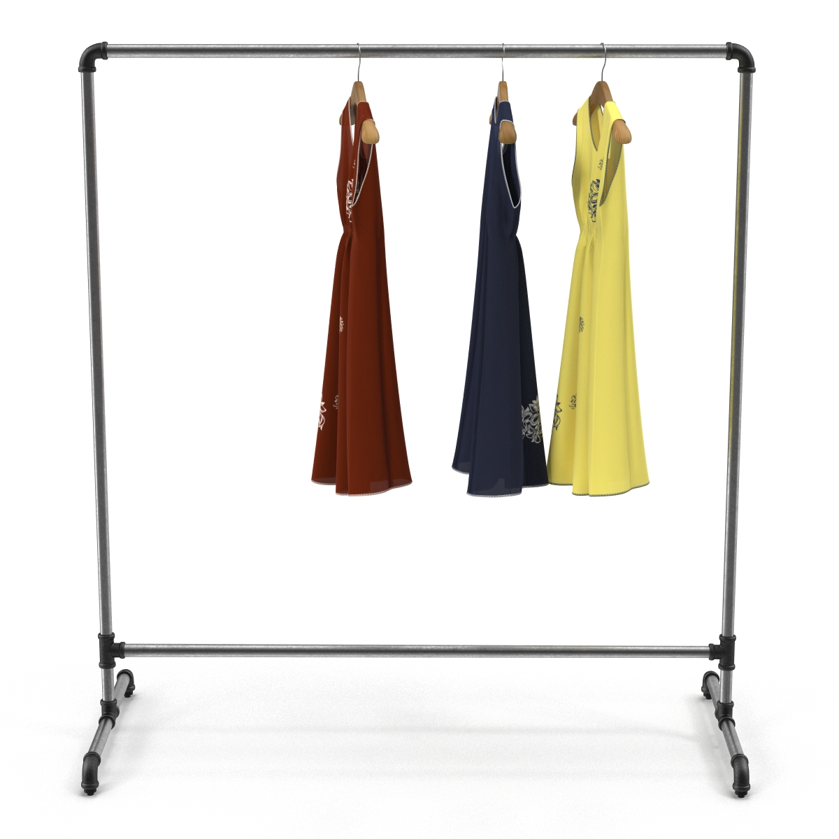 iron clothing rack 4 obj