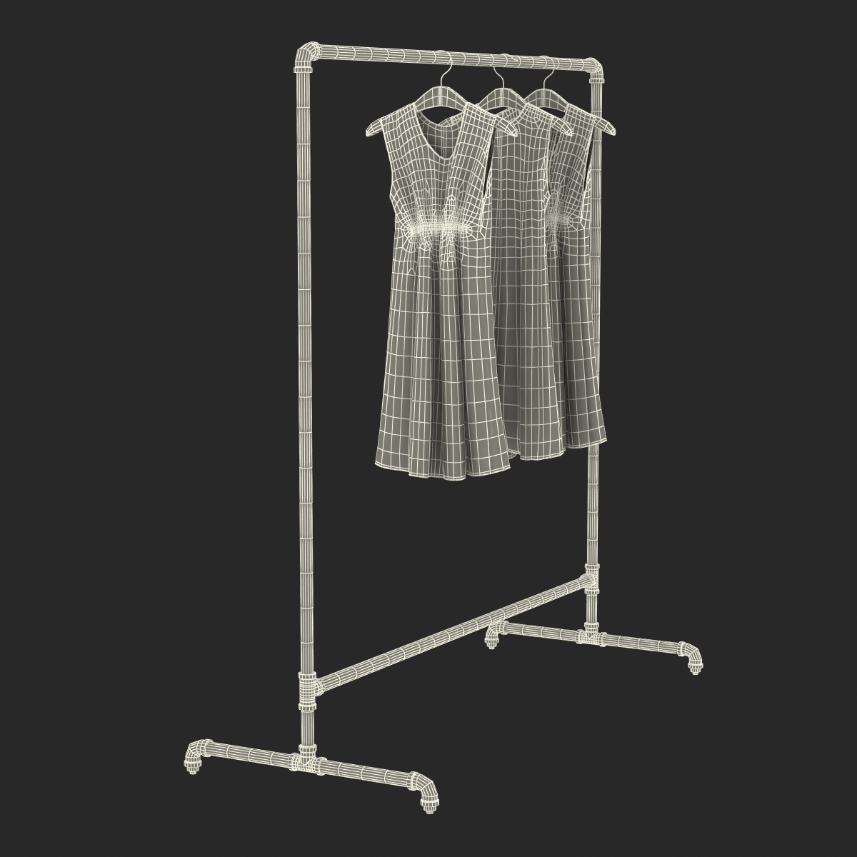 iron clothing rack 4 obj