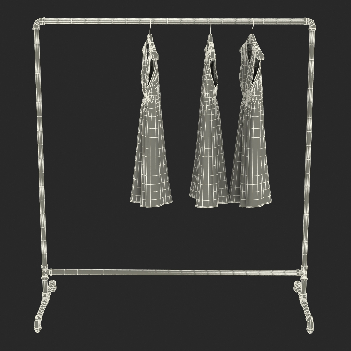 iron clothing rack 4 obj