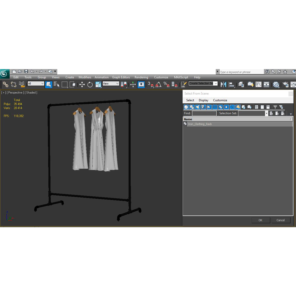 iron clothing rack 4 obj