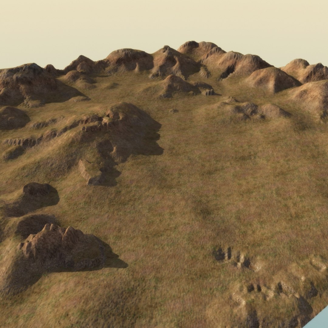 Steppe Terrain Landscape 3d Model