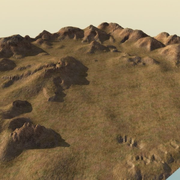 steppe terrain landscape 3d model