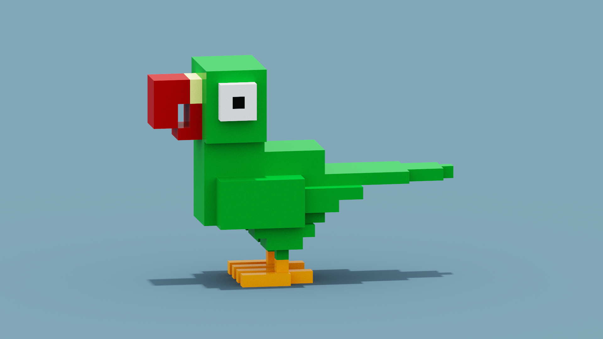 3D Voxel Green Parrot Model - TurboSquid 1992455