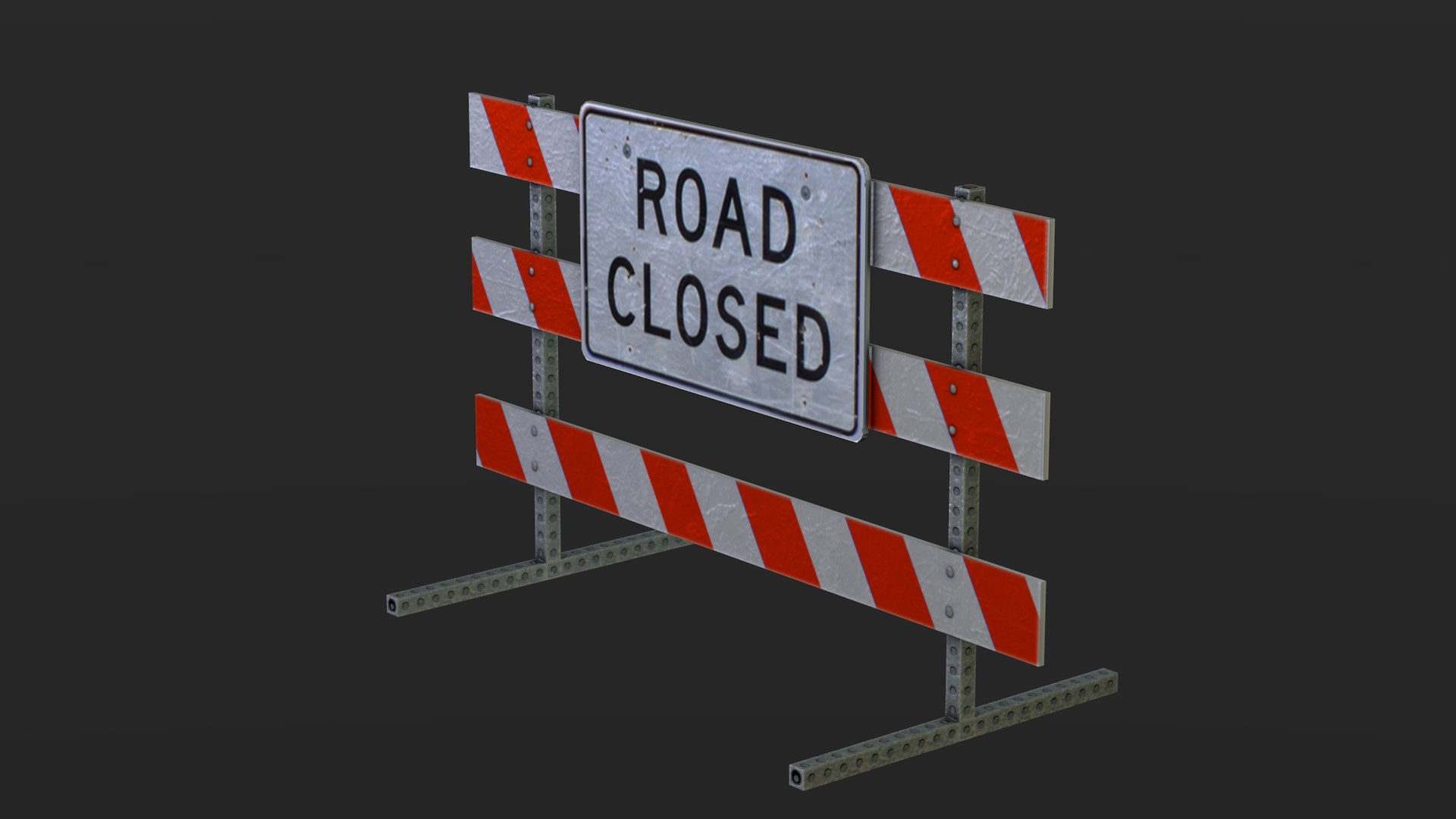 Close Road Sign 3d 3ds